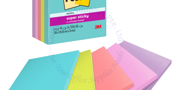 3M POST-IT NOTE 654-5SSMIA 3x3" MIAMI